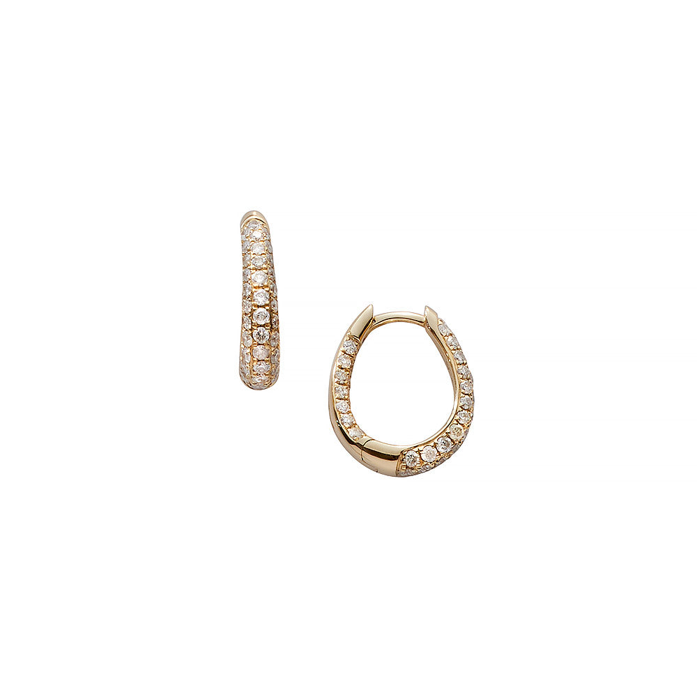 Three Row Diamond Pave Hoops – The Golden Bear