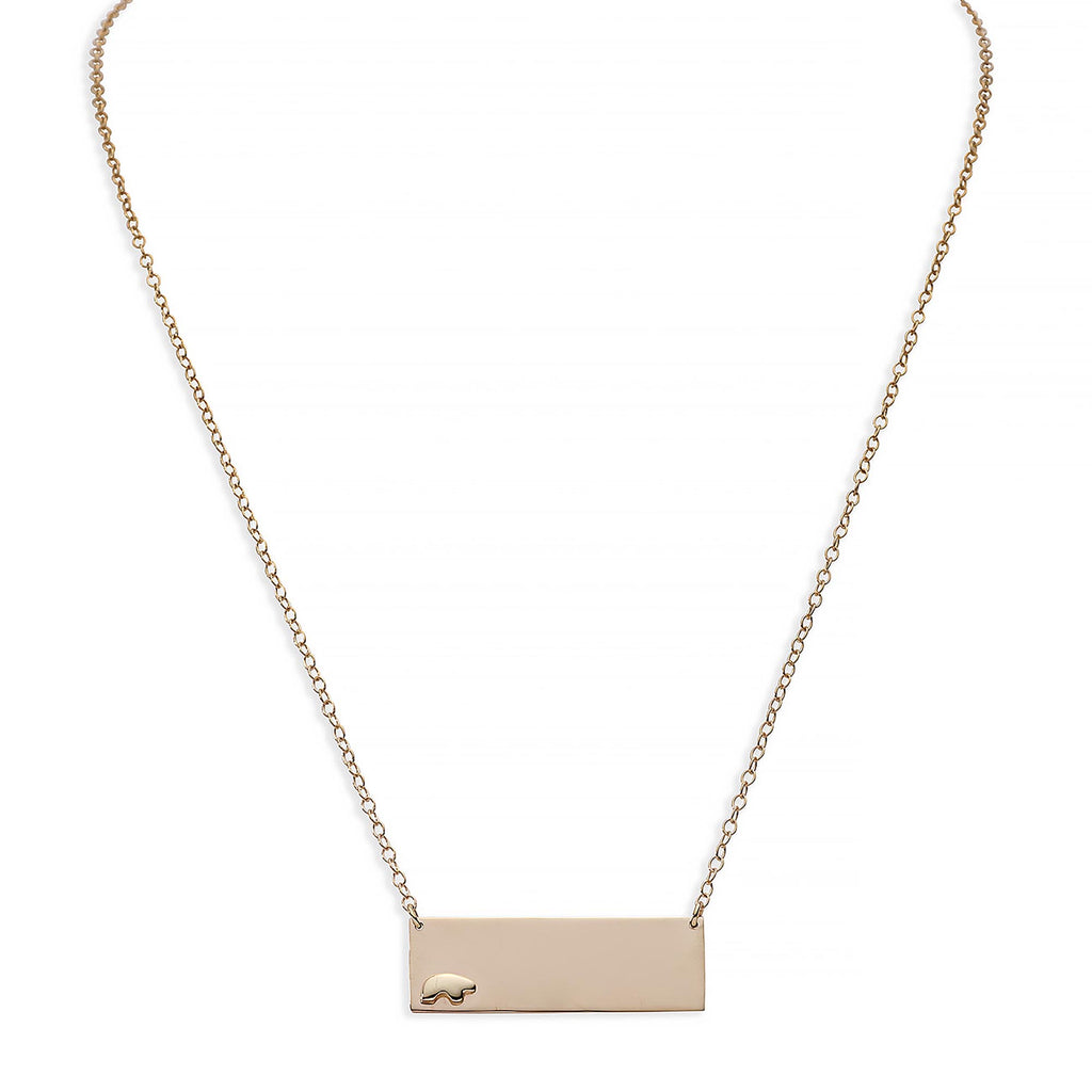 14ky Gold ID Bar Pendant – The Golden Bear