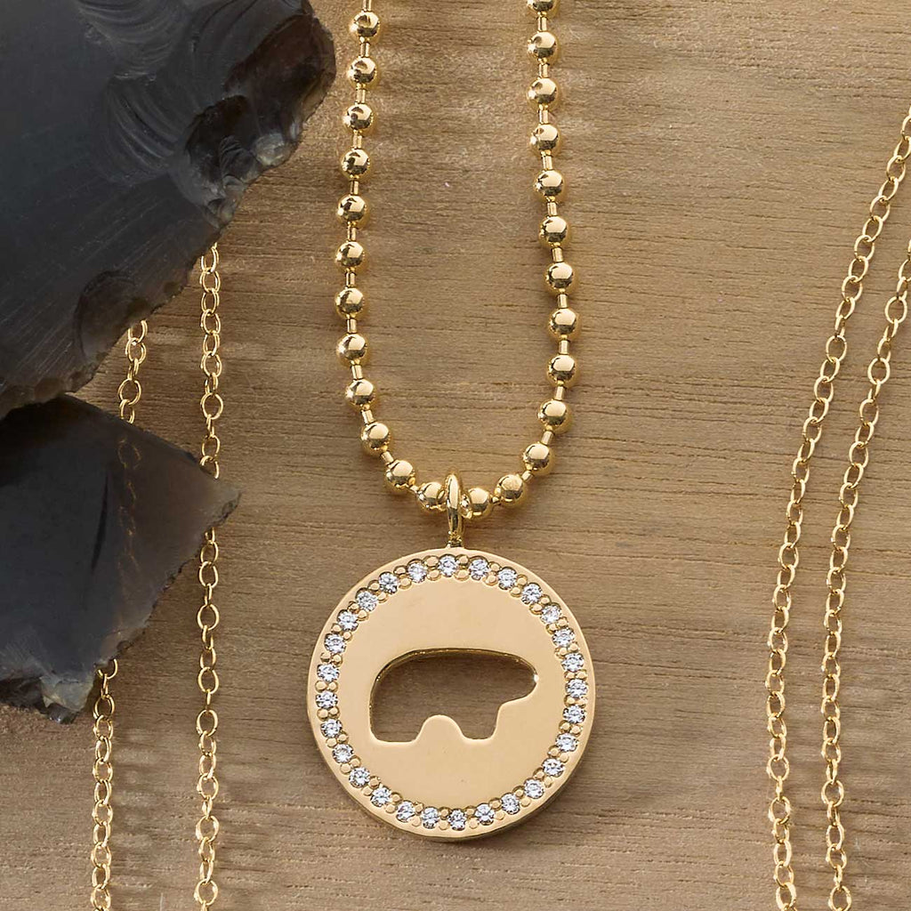 14ky Gold Diamond Rim Pendant – The Golden Bear